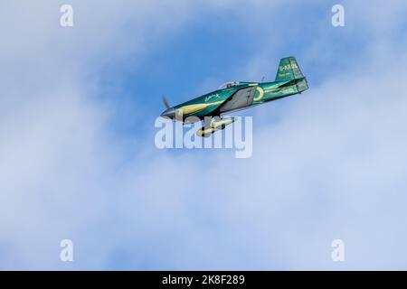 LeVier Cosmic Wind (G-ARUL) airborne at the Race Day airshow held at ...