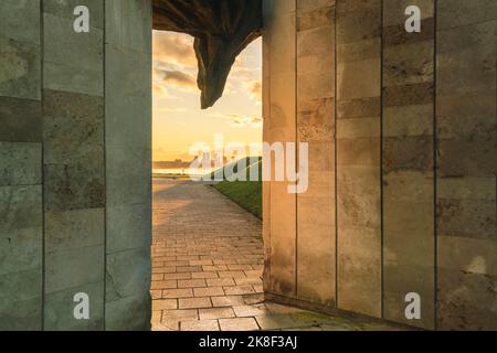 Maarjamaee Memorial Park at sunset in autumn, Tallin, Estonia Stock ...