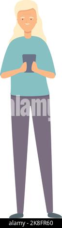 Old senior tap text icon cartoon vector. Phone person. Computer elder ...