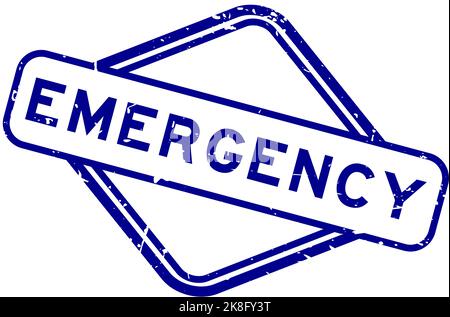 Grunge blue emergency word rubber seal stamp on white background Stock Vector Image & Art - Alamy