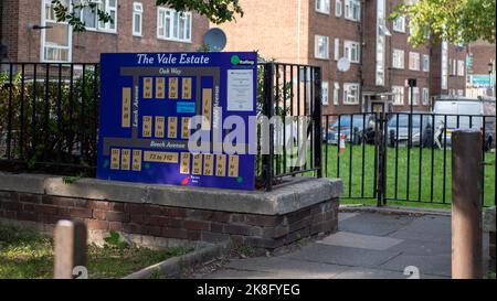 A sign for The Vale Estate in Acton, London, UK Stock Photo - Alamy