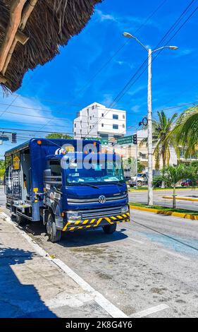 Various Mexican trucks transporters vans delivery cars in Playa del ...