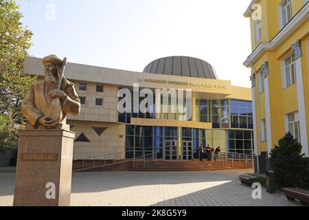 Kurmangazy Sagyrbaev statue outside the National Conservatory (named ...