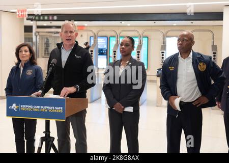 MTA Chair and CEO Janno Lieber speaks during announcement by Governor ...