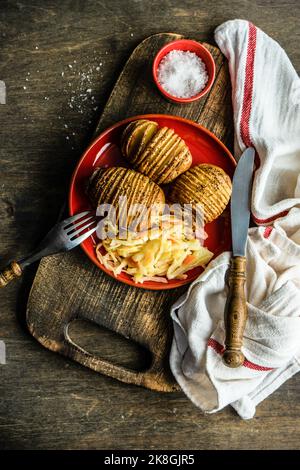 Fermented cabbage with spices in wooden tub in rustic style Stock Photo ...