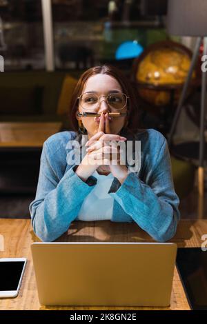 funny Businesswoman with pen Stock Photo - Alamy