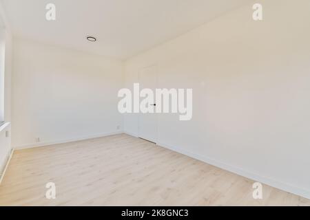 Empty rectangular shaped room with white walls in light apartment in ...