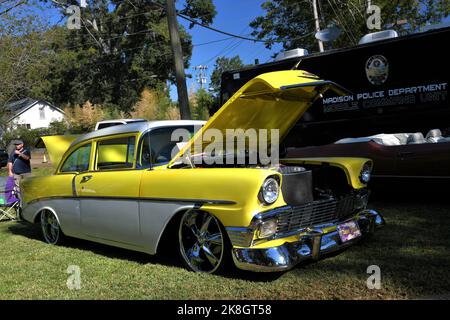 1956 Yellow Chevy Belair Stock Photo - Alamy