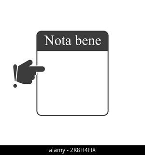 Nota Bene note black icon. Gothic, pixel, classic and modern fonts. NB ...