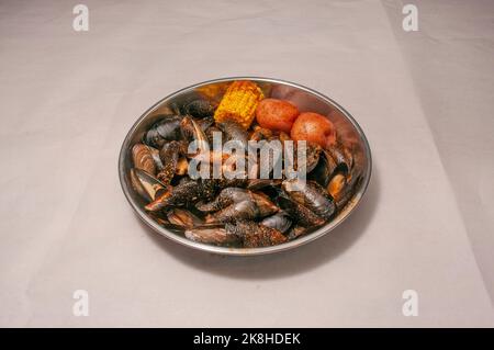 Delectable seafood delicacy known as black mussels Stock Photo - Alamy