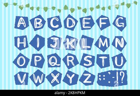 Set of handwritten alphabet letters, cutout style Stock Vector Image ...