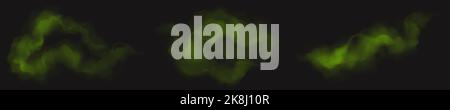 Realistic green gas clouds on transparent background. Vector ...
