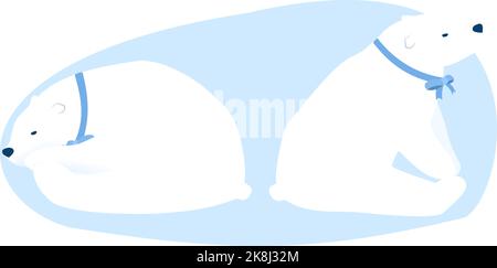 Illustration of two polar bears turning their backs Stock Vector Image ...