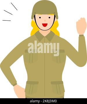 Female Soldier Pose, Cheerful, gutsy pose! Stock Vector Image & Art - Alamy