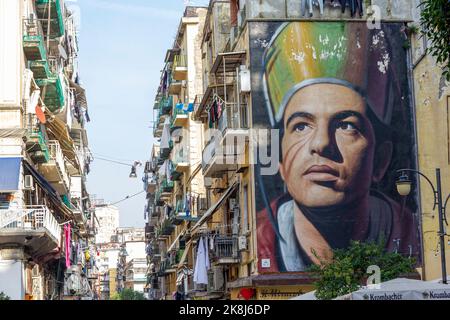 The mural by the Italian street artist Jorit depicting 'San Gennaro ...