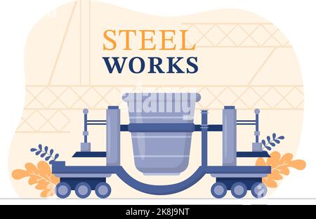 Steelworks with Resource Mining, Smelting of Metal in Big Foundry and ...