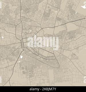 Map of Lusaka city. Urban black and white poster. Road map image with ...