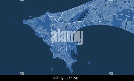 Dakar map. Detailed map of Dakar city administrative area. Cityscape panorama. Royalty free ...
