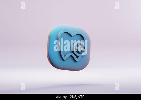 Beautiful illustration healthy blue Odontology symbol icons on a bright ...