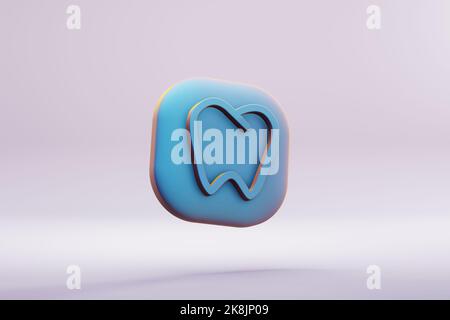 Tooth icon. Beautiful Blue Tooth symbol icons on multicolor bright ...