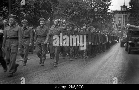 Oslo 19450618 Russians march in the streets of Oslo. Photo: NTB ...