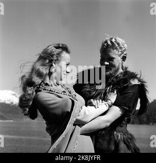 Oslo, 19570617. The recording of the movie The Vikings (Vikings) under ...
