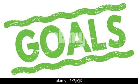 GOALS text written on green round stamp sign Stock Photo - Alamy
