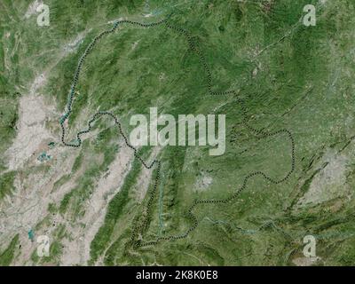 Bokeo, province of Laos. High resolution satellite map. Locations and names of major cities of ...