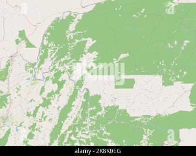 Bokeo, province of Laos. Open Street Map. Locations and names of major ...