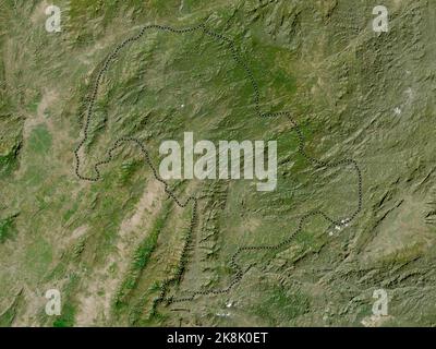 Bokeo, province of Laos. Low resolution satellite map. Locations and ...