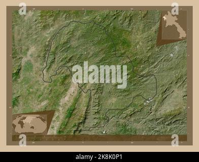Bokeo, province of Laos. Low resolution satellite map Stock Photo - Alamy
