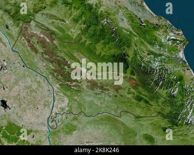 Khammouan, province of Laos. High resolution satellite map. Locations ...