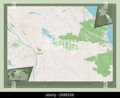 Khammouan, province of Laos. Open Street Map. Locations of major cities ...