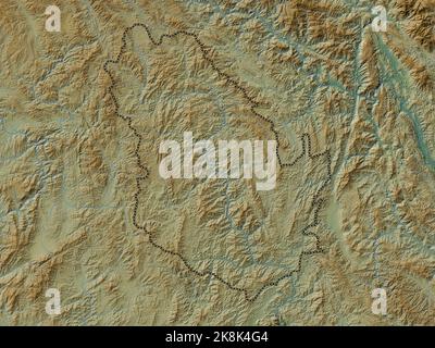 Phongsali, province of Laos. Elevation map colored in wiki style with ...