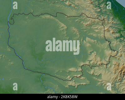 Savannakhet, province of Laos. Elevation map colored in wiki style with ...