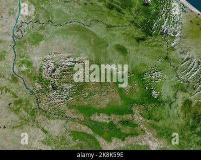 Savannakhet, province of Laos. High resolution satellite map. Corner ...