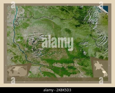 Savannakhet, province of Laos. High resolution satellite map Stock ...