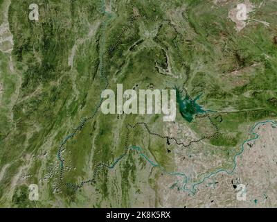 Vientiane, province of Laos. High resolution satellite map. Corner ...