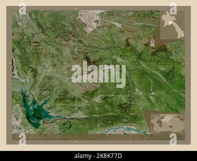 Xaisomboun, special region of Laos. High resolution satellite map Stock ...