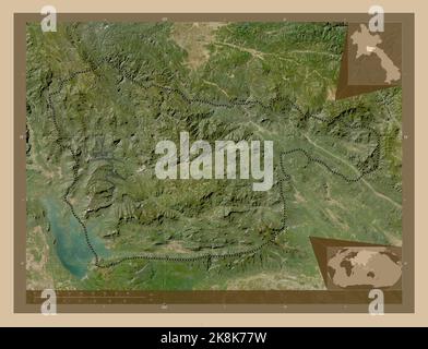 Xaisomboun, special region of Laos. Low resolution satellite map Stock ...