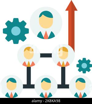 Hierarchy in company or organizational chart with people icons. Men and ...