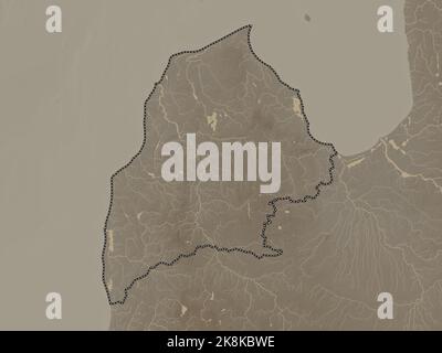 Kurzeme, province of Latvia. Colored elevation map with lakes and ...