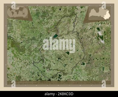 Latgale, province of Latvia. High resolution satellite map. Corner ...