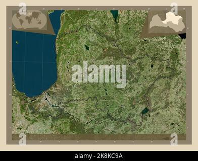 Vidzeme, province of Latvia. High resolution satellite map. Locations ...