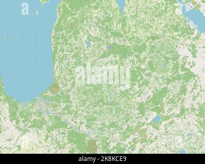 Vidzeme, province of Latvia. Open Street Map. Locations of major cities ...