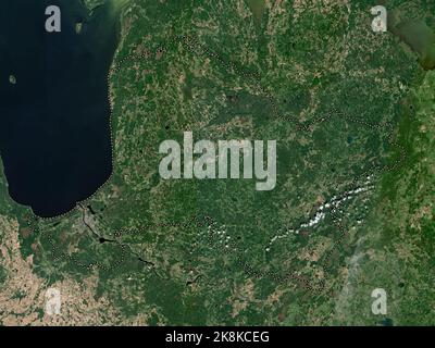 Vidzeme, province of Latvia. Low resolution satellite map. Locations ...