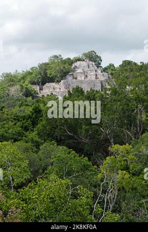 Calakmul, a Maya archaeological site deep in the jungle of the Mexican ...