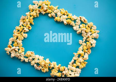 Food. Frozen Popcorn Corn Popcorn Bucket. Delicious Popcorn on Blue ...