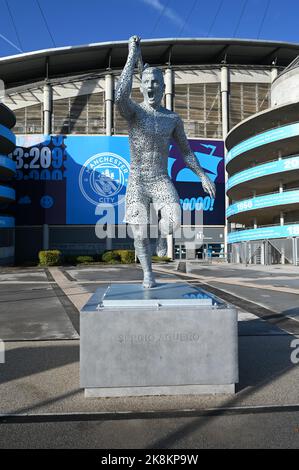 The Manchester City football statium on a sunlit autumn morning Stock ...