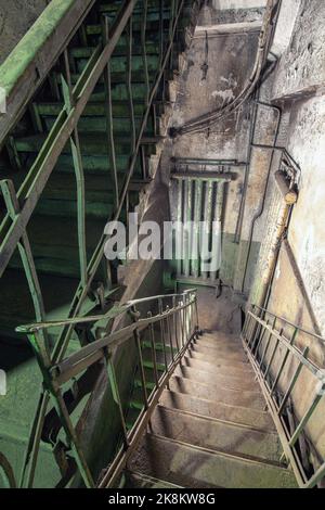 Iron stairs in an old industrial building Stock Photo - Alamy